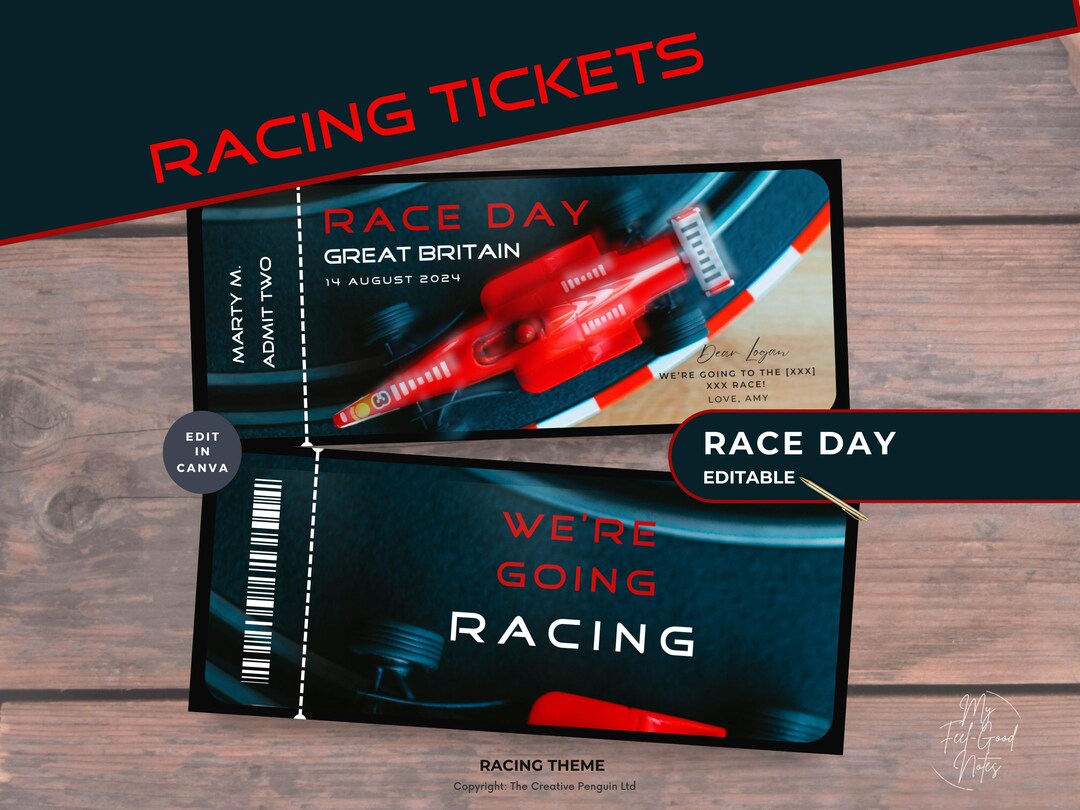 Race Car Tickets, Racing Template, Car Motor Racing, Gift Certificate ...