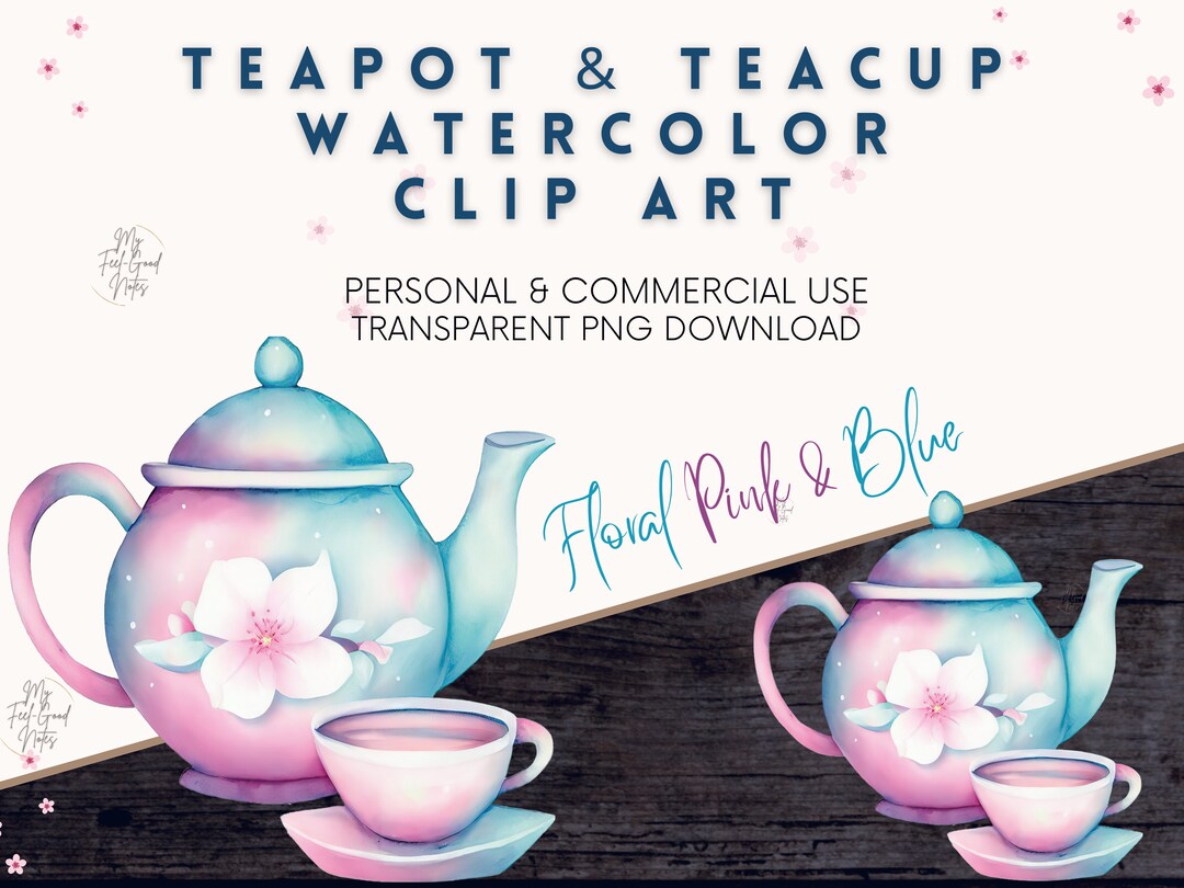 Watercolor PNG Teapot, Tea Time Clipart, Tea Cup Art, Tea Party, Pastel ...