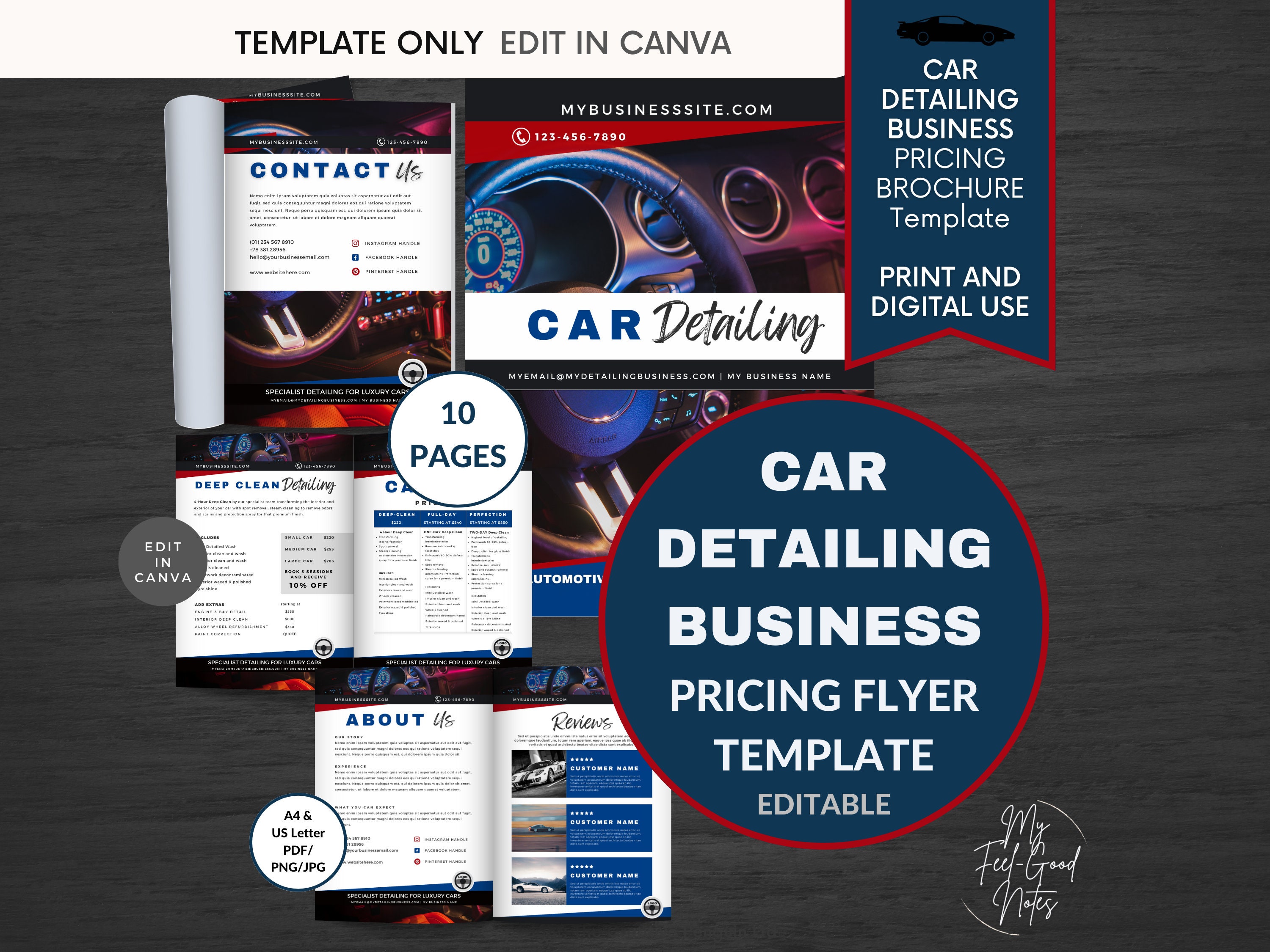 Car Detailing Flyer | Price List Template Business | Editable Pricing ...