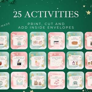 Advent Calendar Digital Kit Printable, Kids DIY Activities Cards ...