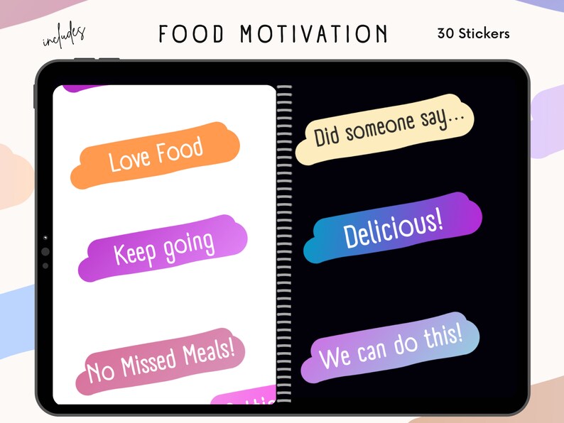 Meal Planner Digital Sticker, Goodnotes Food Journal, Recipe Book Note ...