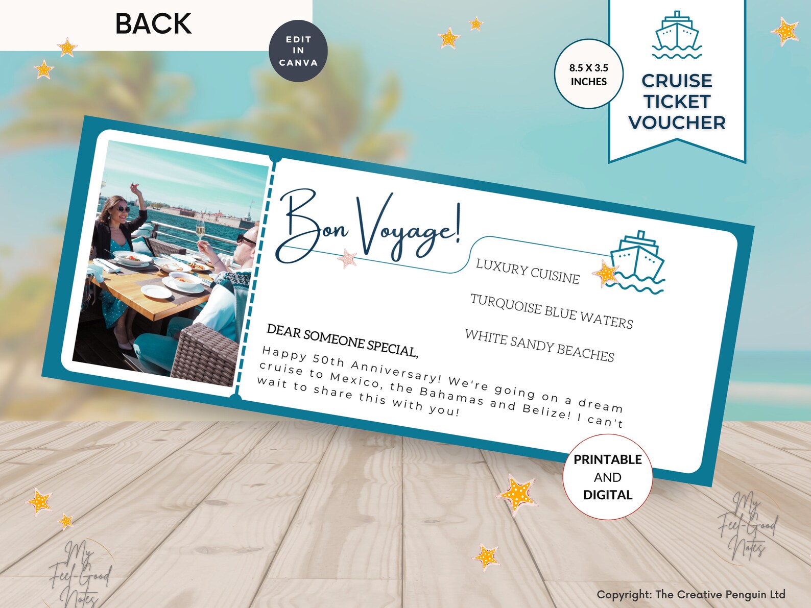 Vacation Voucher Cruise, Boarding Pass Gift Certificate, Printable ...