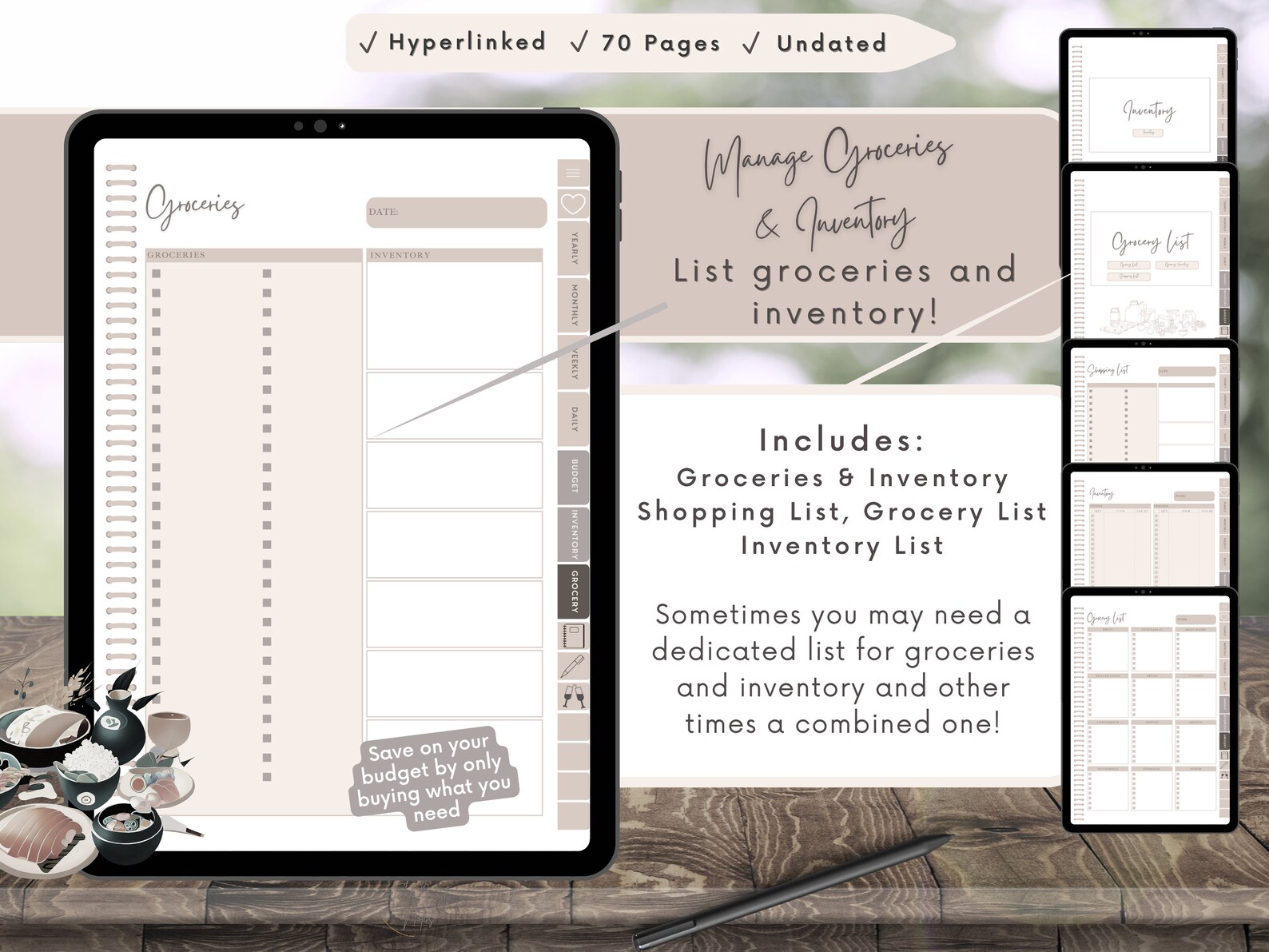 Digital Meal Planner and Recipe Book, Meal Prep, Goodnotes Food Journal ...