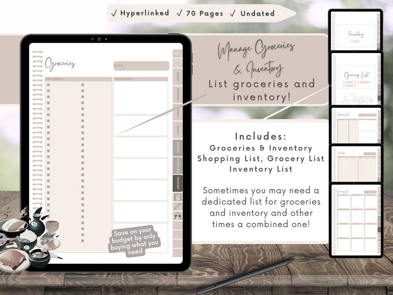 Digital Meal Planner and Recipe Book, Meal Prep, Goodnotes Food Journal ...