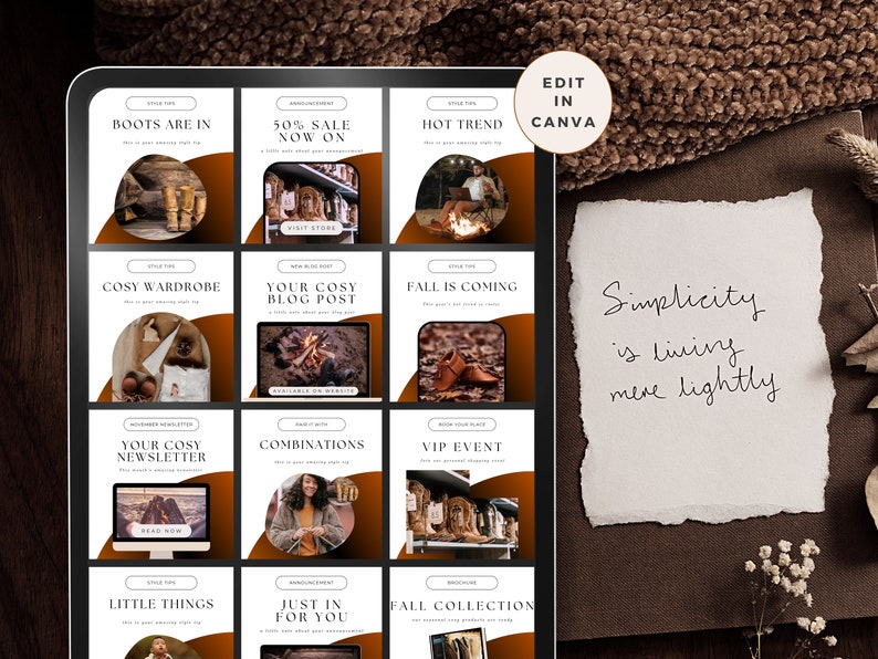 Social Media Posts for Fall, Shoes Color Autumn Social Media Content ...