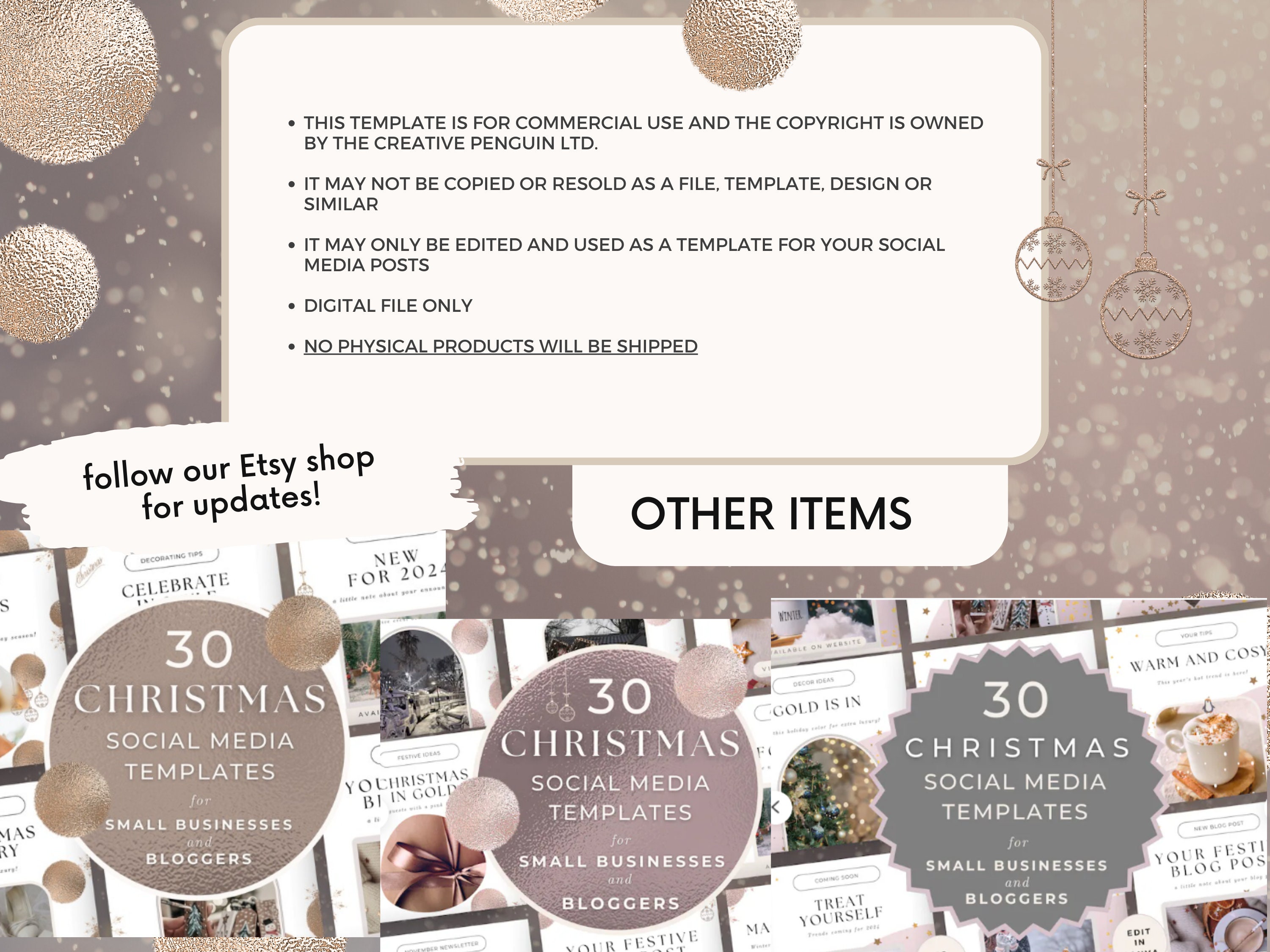 Christmas Social Media Posts for Business, Holiday Stories Editable ...