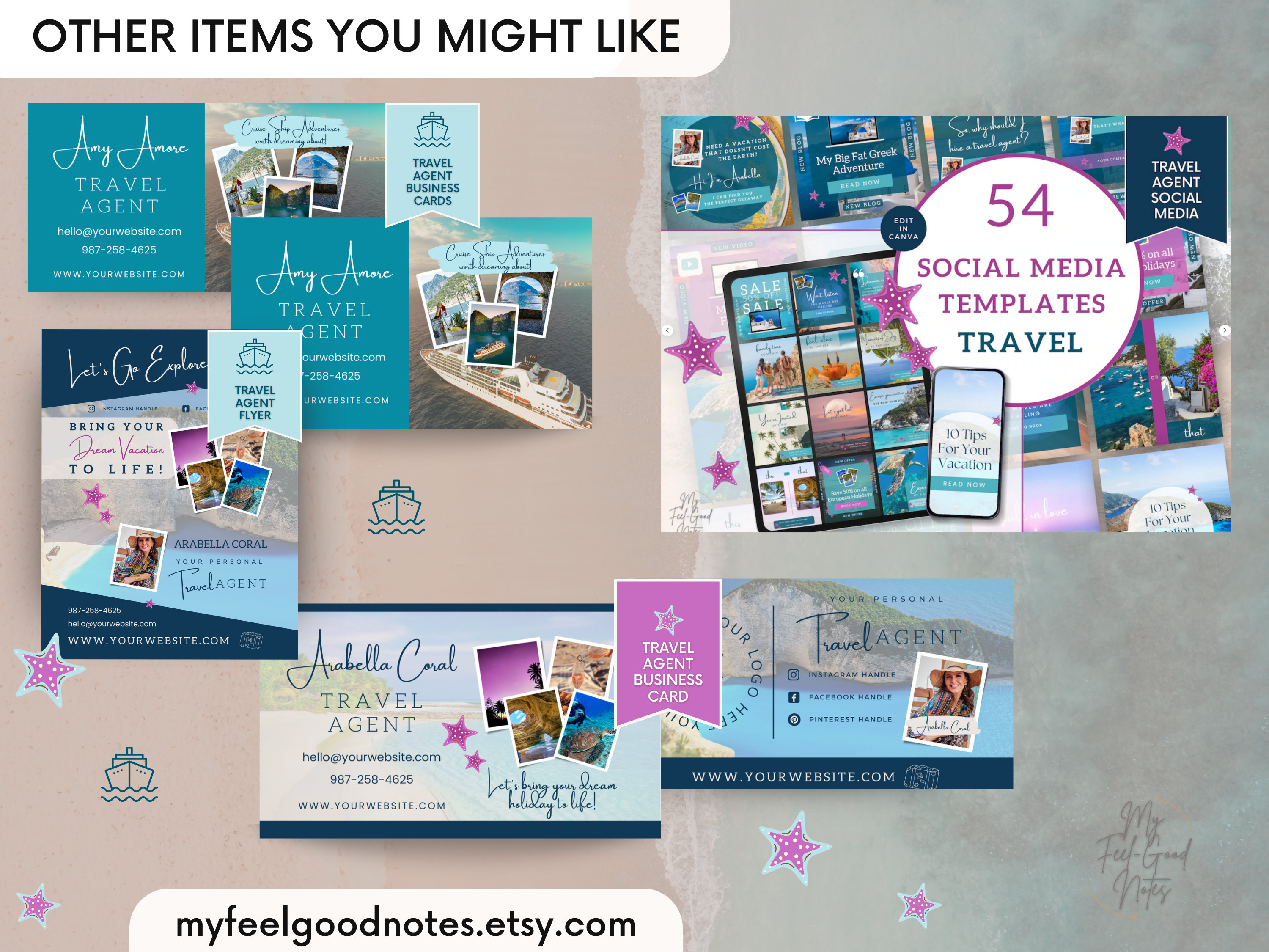 Travel Itinerary Template Canva, Cruise Flyer, Editable Premade Diy E ...