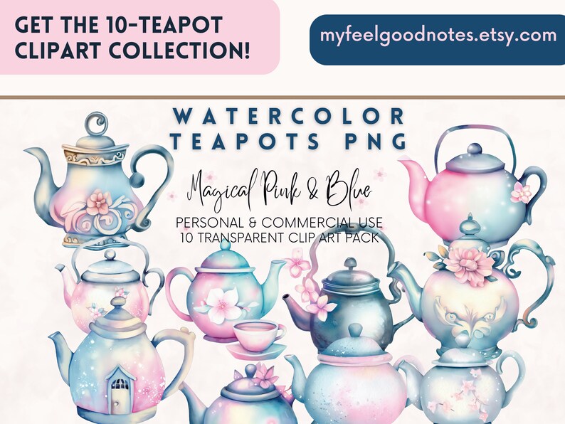 Watercolor PNG Teapot, Tea Time Clipart, Tea Cup Art, Tea Party, Pastel ...