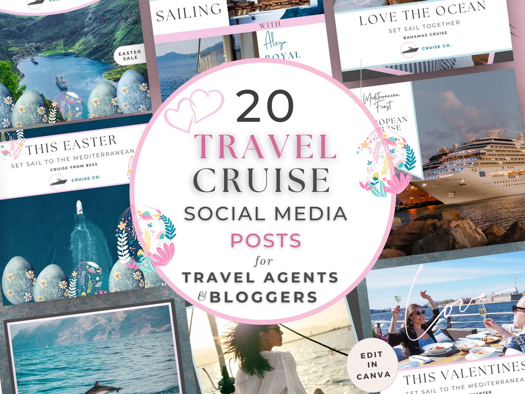 Travel Agent Cruise Social Media Content, Marketing Posts, Template ...