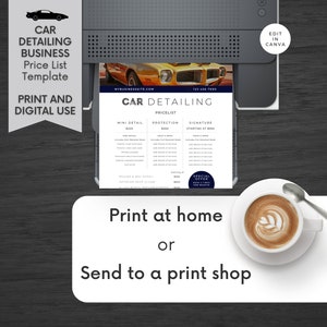 Car Detailing Price List Template Business | Editable Pricing | Canva ...