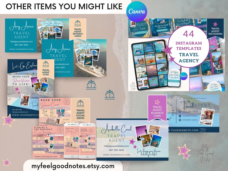 Travel Itinerary Template Canva Cruise Flyer Editable - Etsy