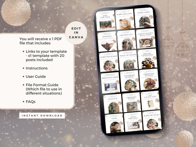 Christmas Social Media Posts for Business, Holiday Stories Editable ...