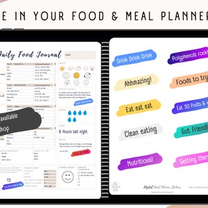 Meal Planner Digital Sticker, Goodnotes Food Journal, Recipe Book Note ...