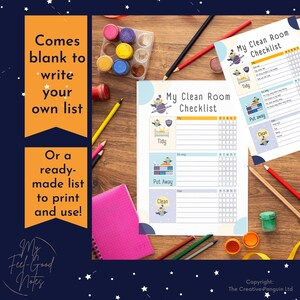 Cleaning Checklist Boy Room | Superhero Design | Family Chore Chart for ...