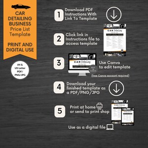 Car Detailing Price List Template Business, Editable Pricing, Canva ...
