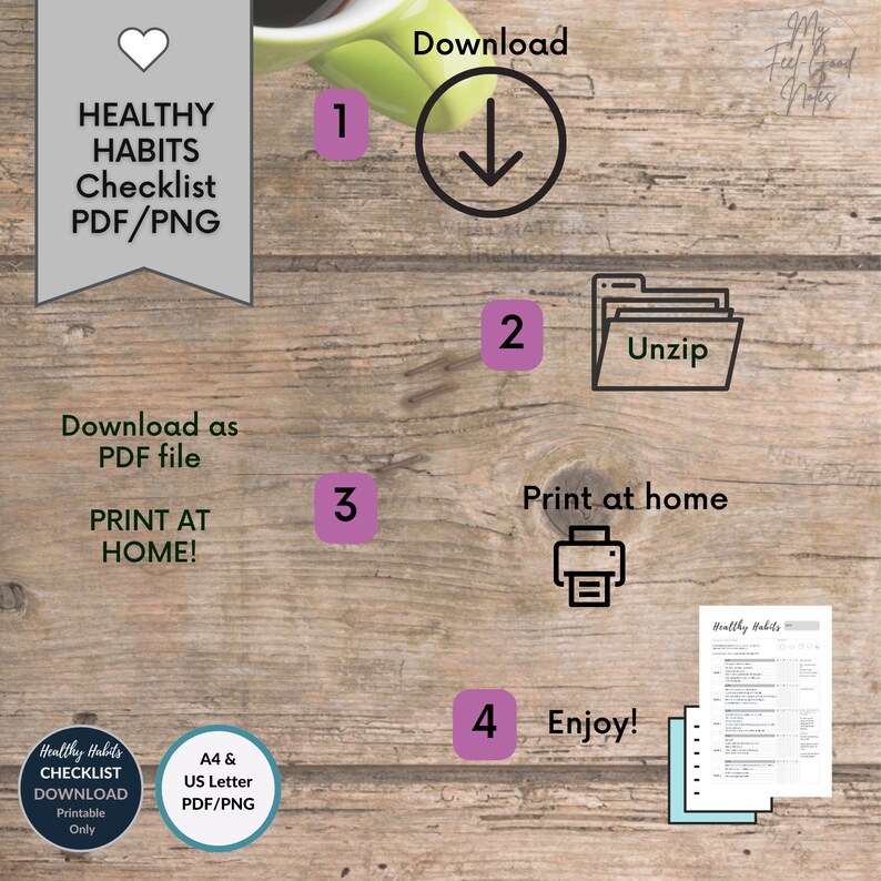 Daily Habit Tracker Printable | Healthy Habits Checklist Minimal Grey ...