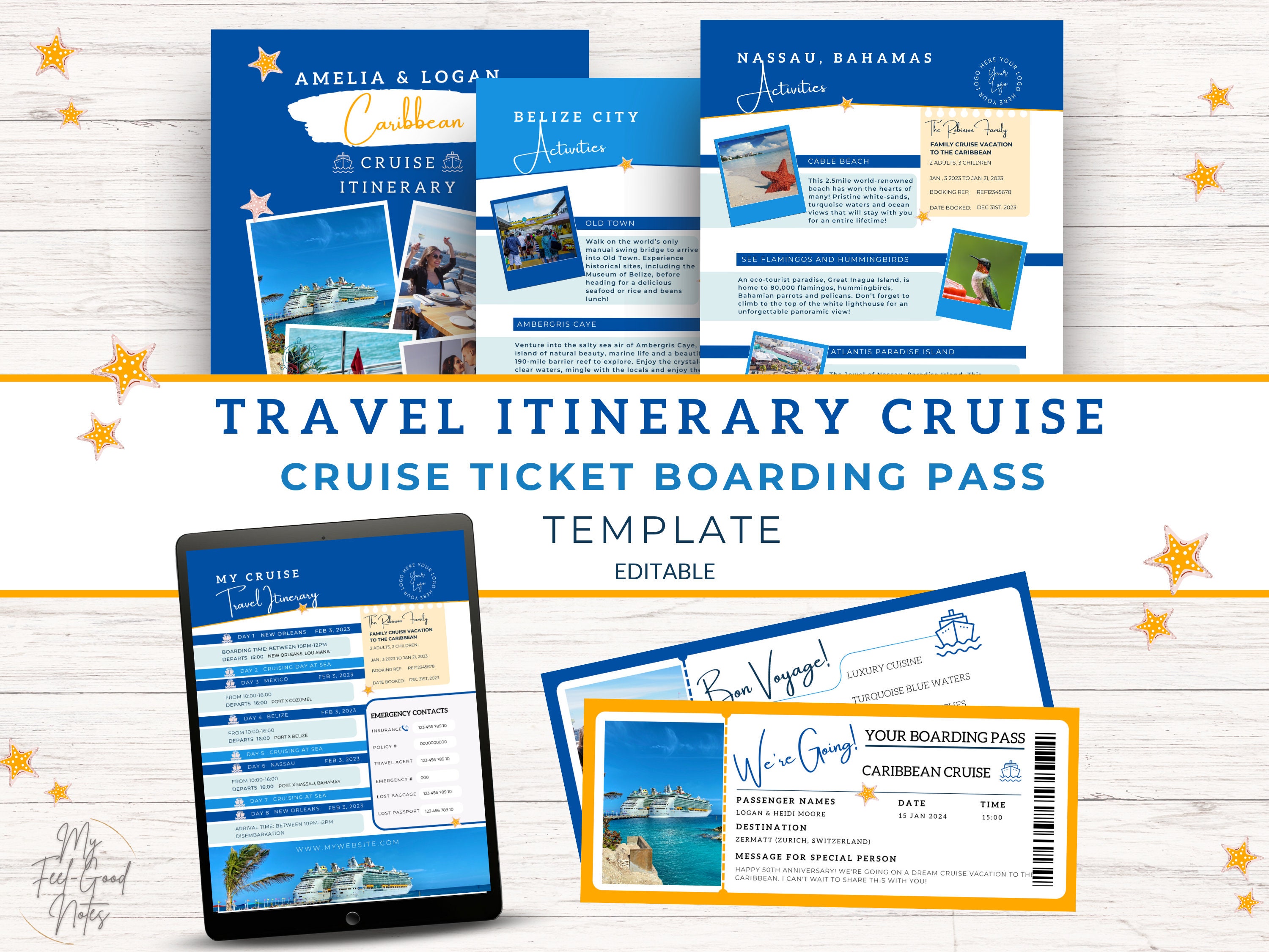 Cruise Itinerary Template, Editable Canva Travel Agent, Traveling Guide ...