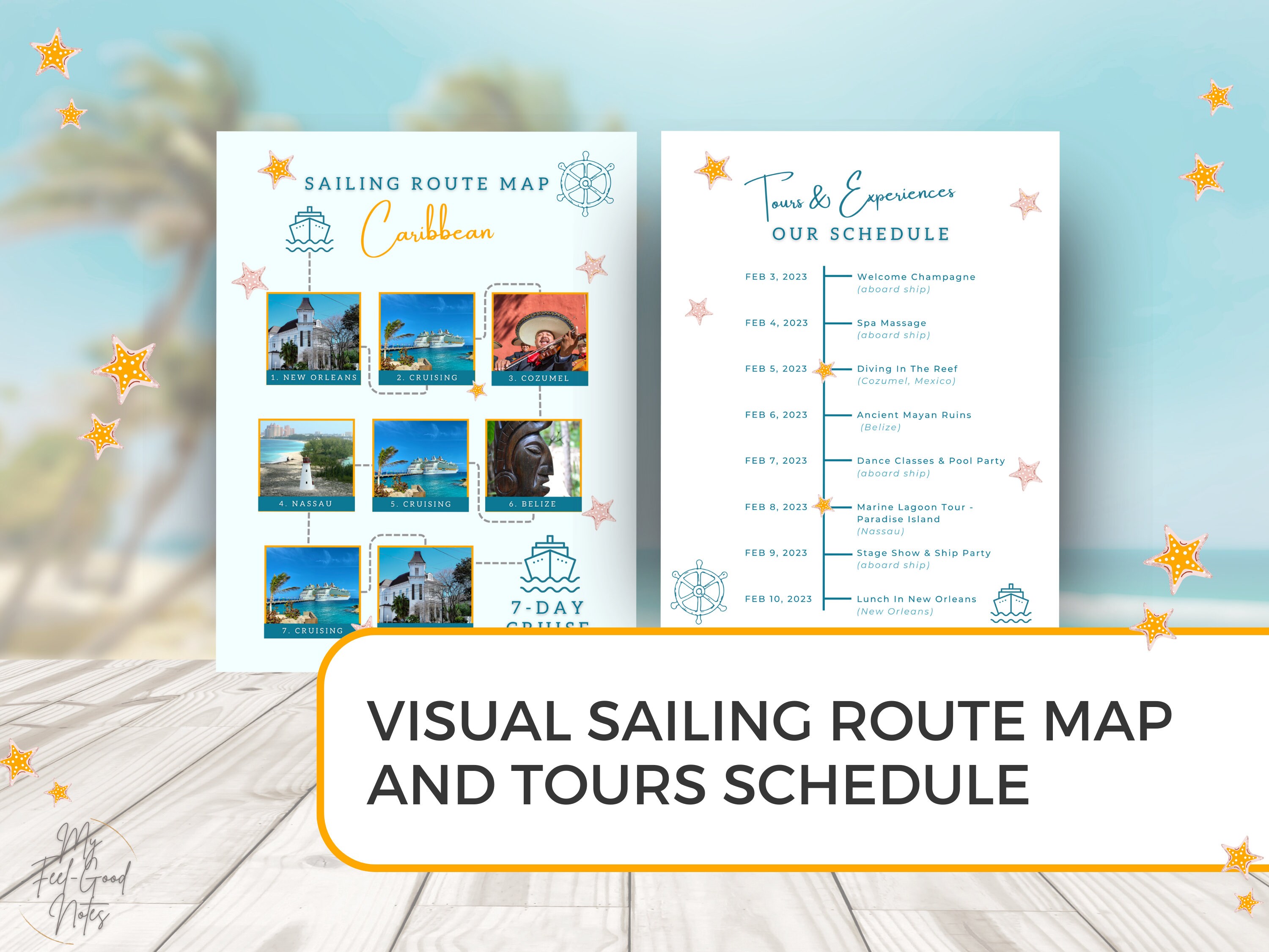 Travel Itinerary Cruise Template, Planner Printable PDF, Editable Canva ...
