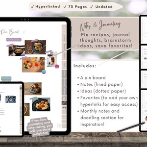 Digital Meal Planner and Recipe Book, Meal Prep, Goodnotes Food Journal ...