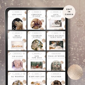 Christmas Social Media Posts for Business, Holiday Stories Editable ...