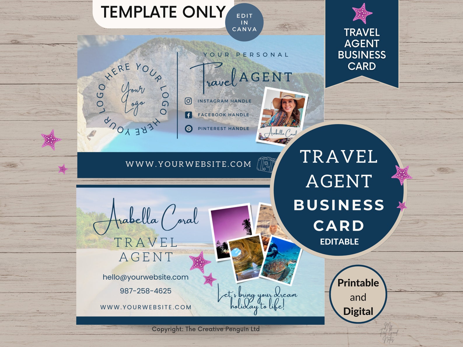 Travel Agent Business Cards Template | Travel Consultant | Canva ...