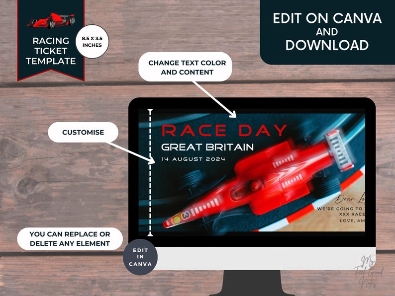 Race Car Tickets, Racing Template, Car Motor Racing, Gift Certificate ...