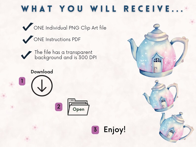 Watercolor PNG Teapot, Tea Time Clipart, Fairytale Fantasy Commercial ...