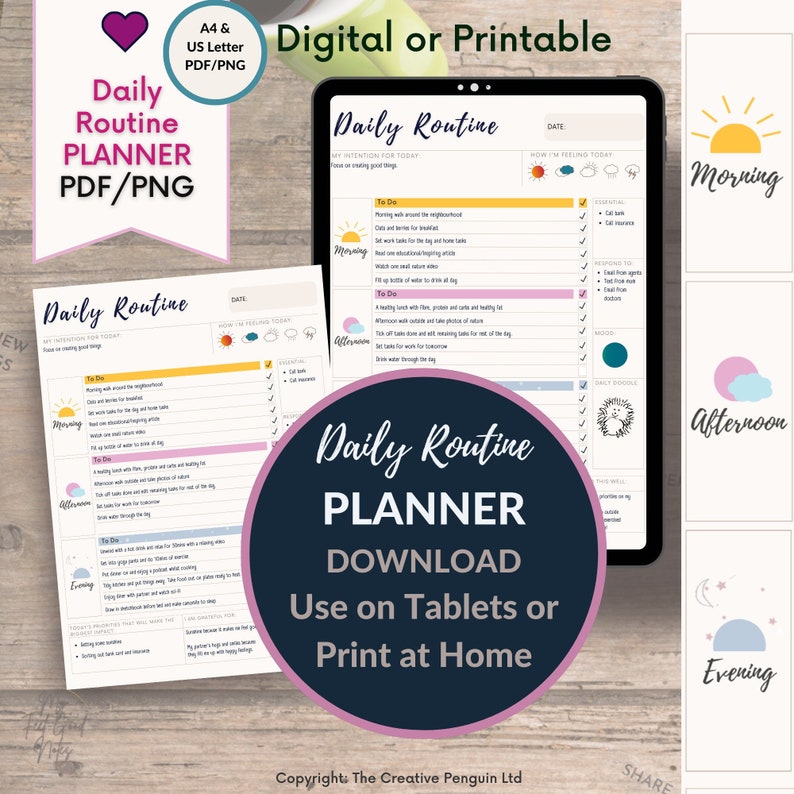 Daily Routine Checklist Adult Goodnotes | Daily Routine Planner PDF ...