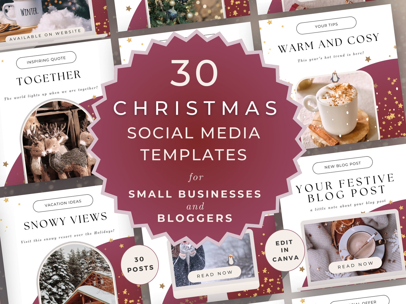 Christmas Social Media Post Canva Template, Holiday Engagement Booster ...