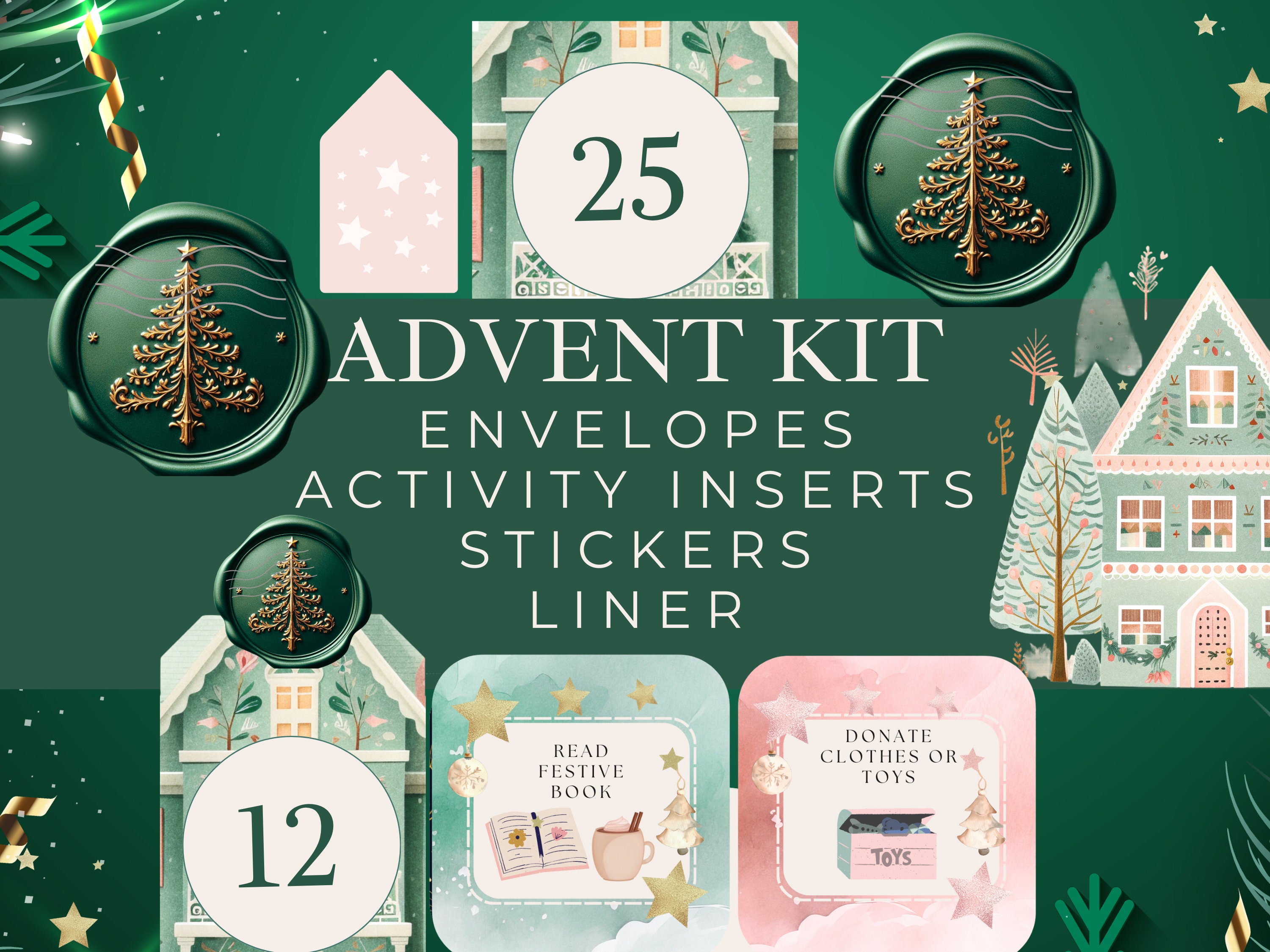 Advent Calendar Digital Kit Printable, Kids DIY Activities Cards ...