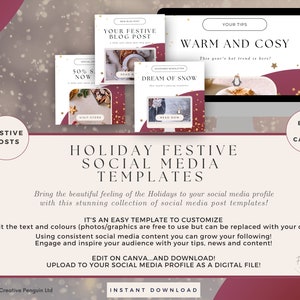 Christmas Social Media Post Canva Template, Holiday Engagement Booster ...