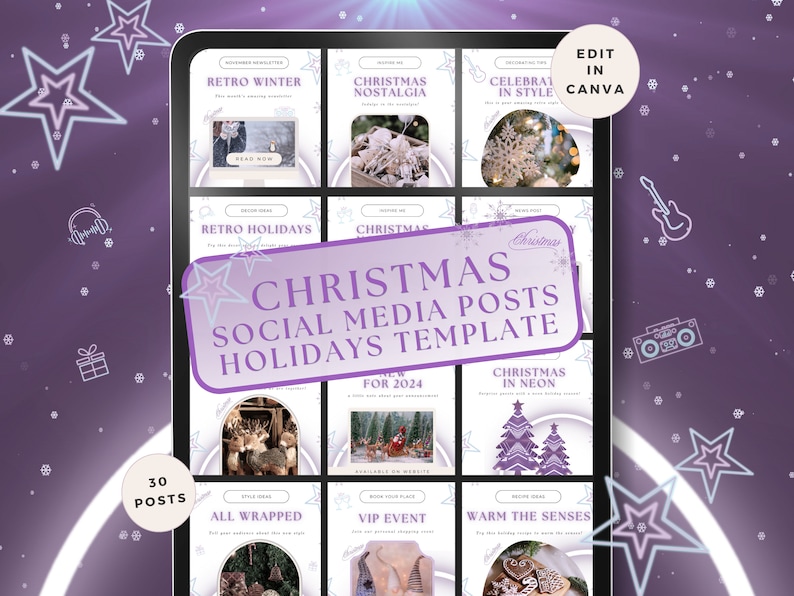 Christmas Social Media Posts for Business, Holiday Stories Editable ...