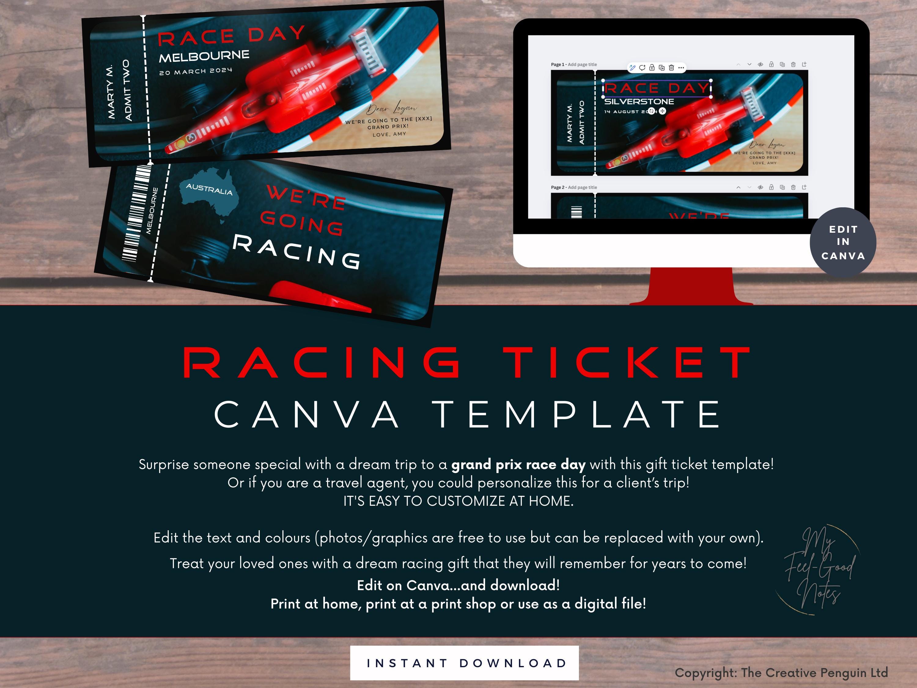 Car Racing Tickets, Race Car Template, Car Motorsport, Grand Prix ...