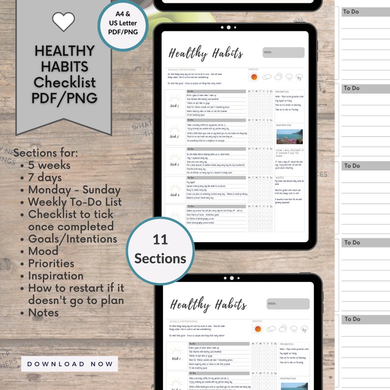 Habit Tracker Template Goodnotes | Digital Planner | Weekly Habit ...