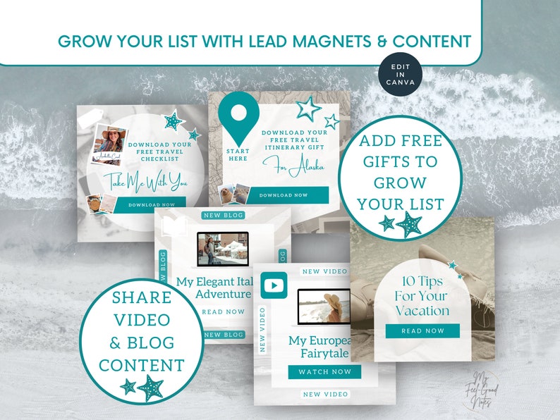 Travel Agent Social Media Posts Template, Blogger Content, Agency ...