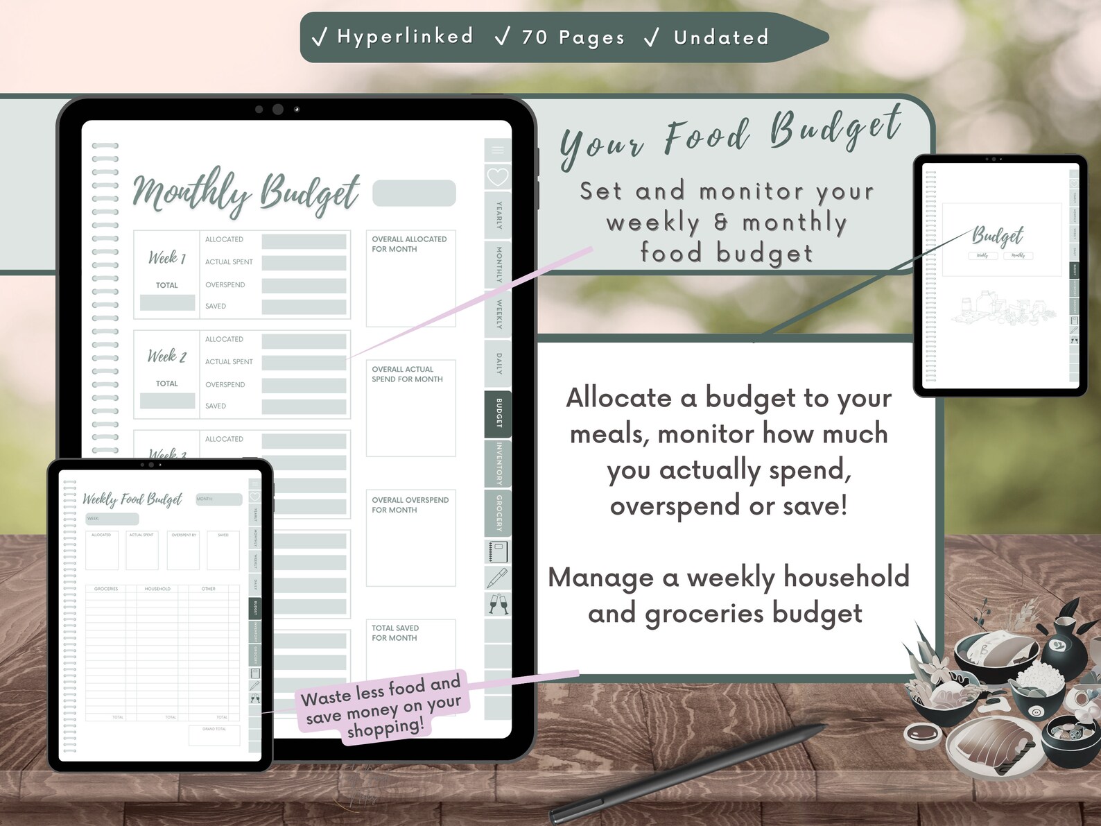 Digital Meal Planner and Recipe Book Card, Goodnotes Food Journal ...