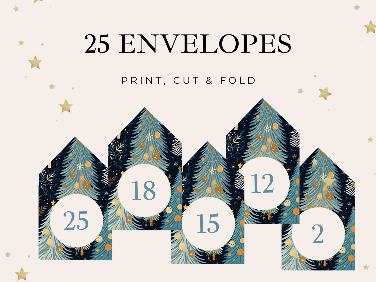 Advent Calendar Kit Printable DIY, Activities Cards, Christmas ...