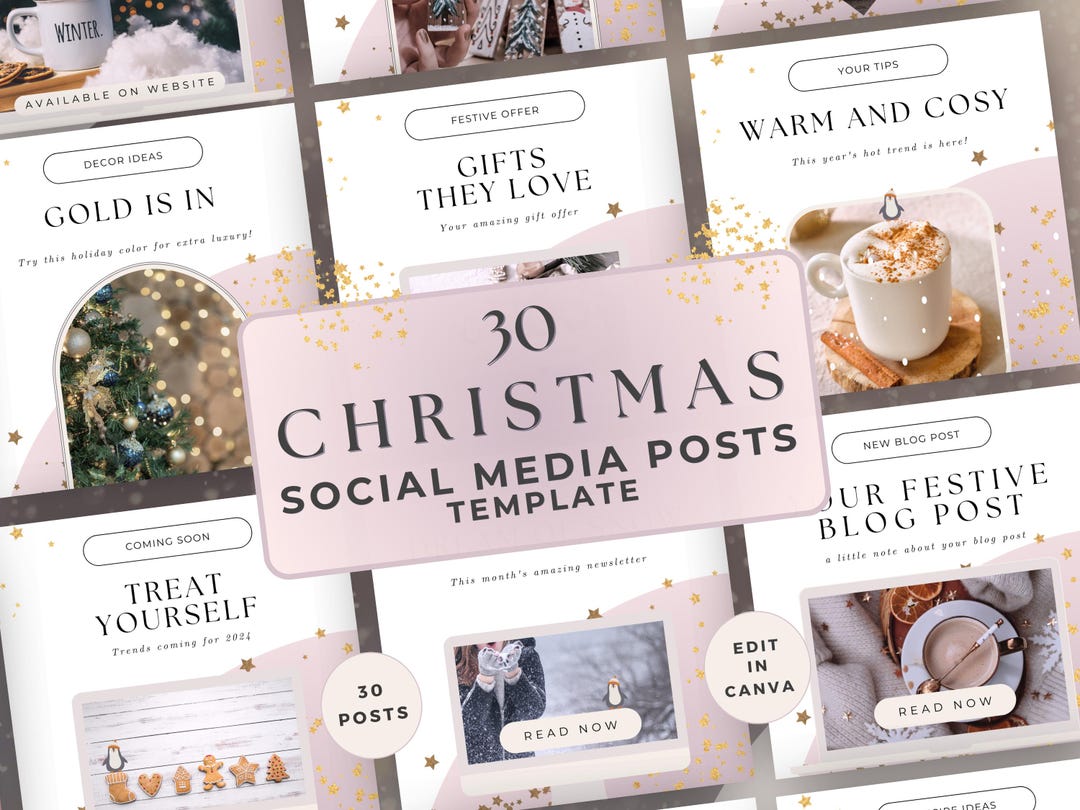 Christmas Social Media Posts, Editable Canva Templates, Festive Sale ...