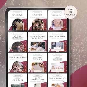 Christmas Social Media Post Canva Template, Holiday Engagement Booster ...