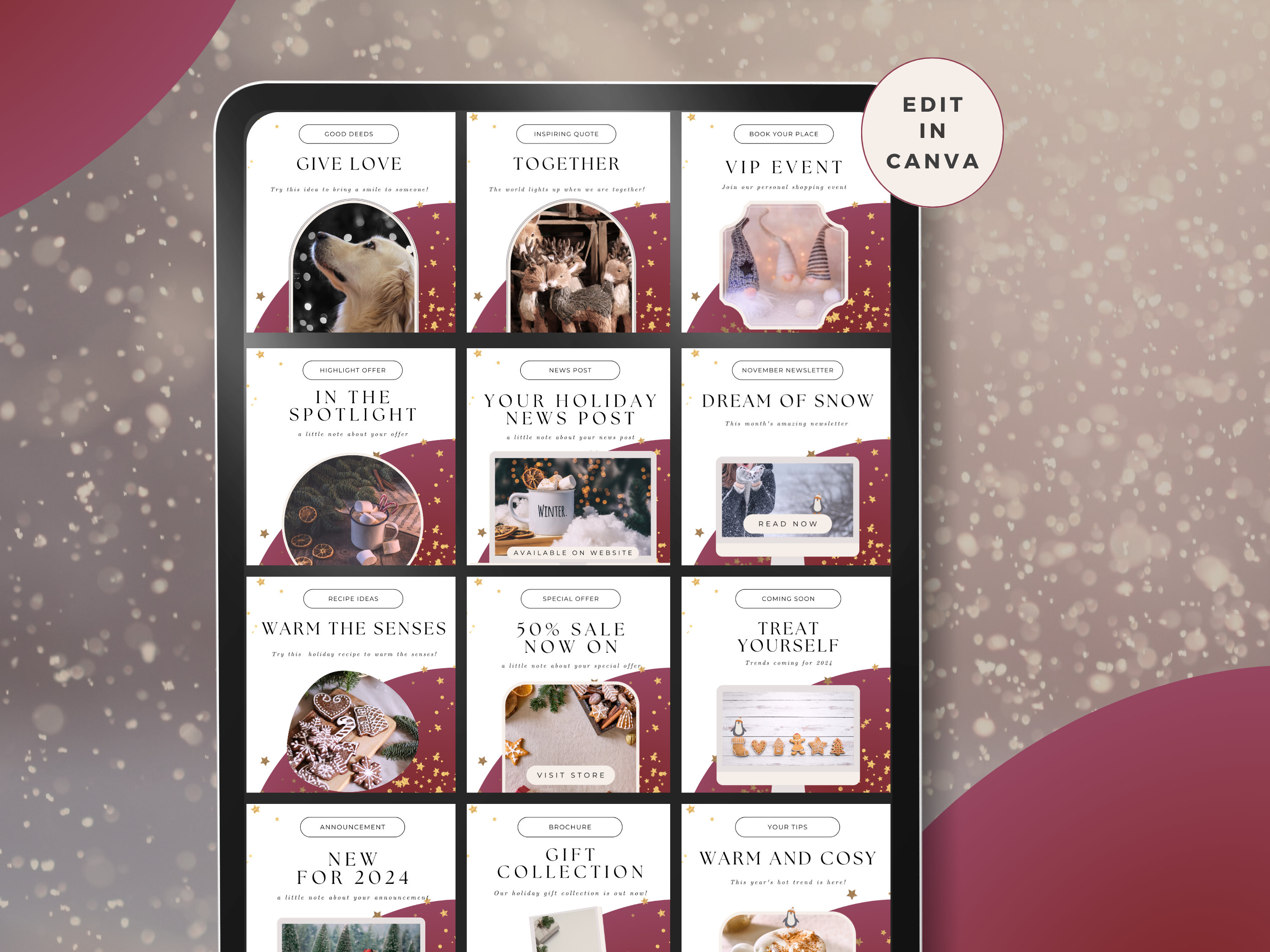 Christmas Social Media Post Canva Template, Holiday Engagement Booster ...
