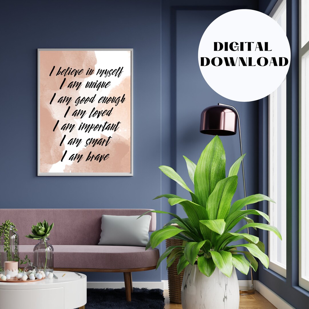 Affirmation Wall Art Neutral Printable Digital Download - Etsy
