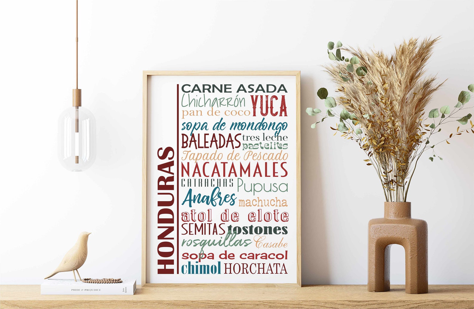 Honduras Food Sign Printable Wall Art Traditional Honduran Dishes Food ...
