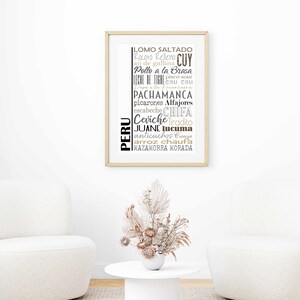 Peru Food Sign Printable Wall Art Traditional Peruvian Dishes Food List ...