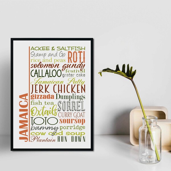 Jamaican Food Wall Art - Etsy