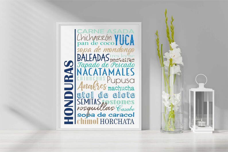 Honduras Food Sign Printable Wall Art Traditional Honduran - Etsy