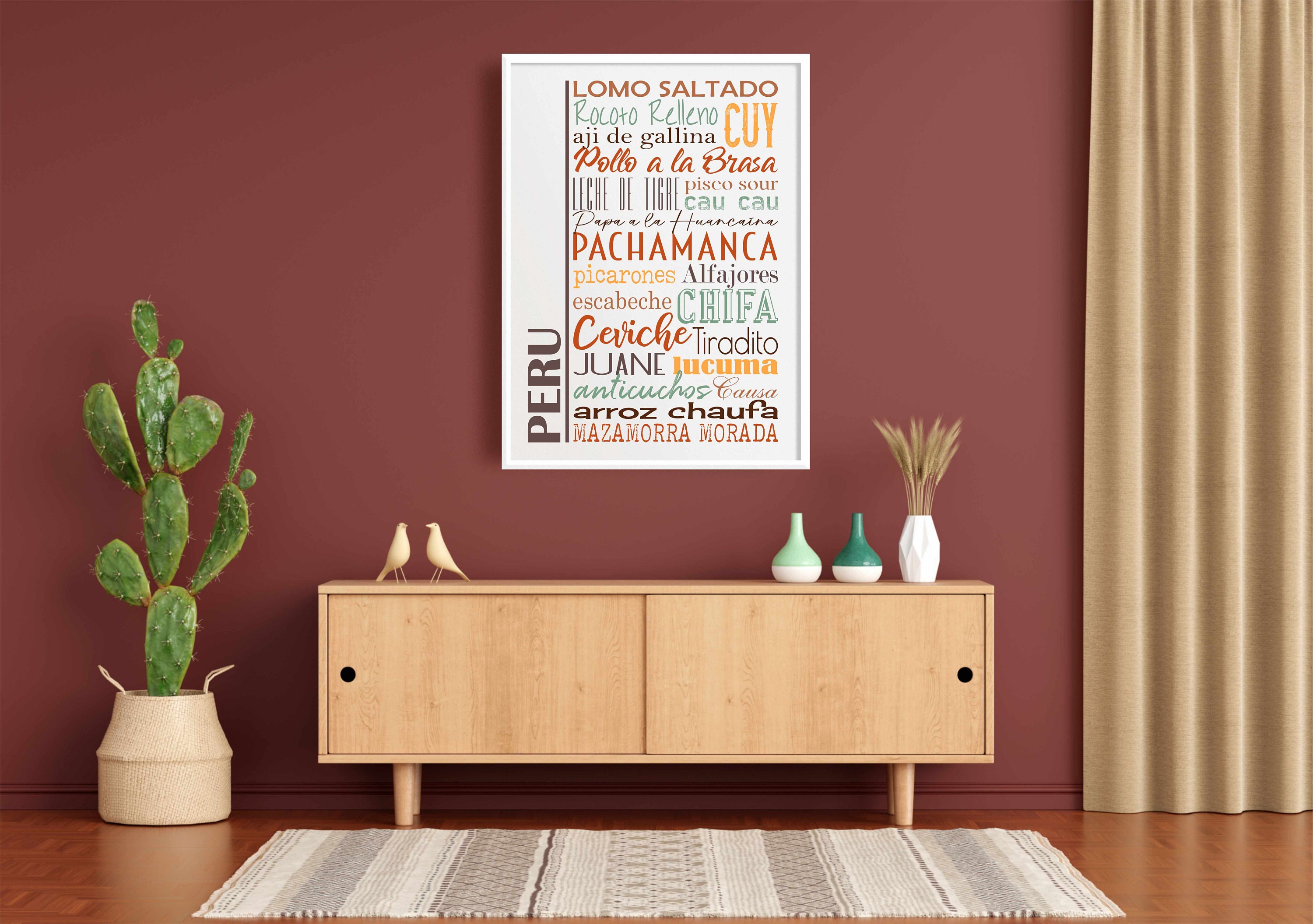 Peru Food Sign Printable Wall Art Traditional Peruvian Dishes Food List ...