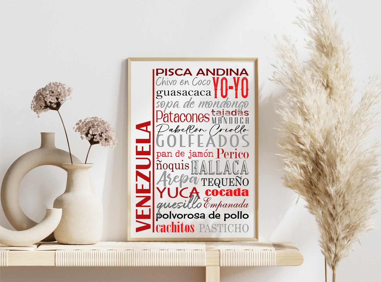 Venezuela Food Sign Printable Wall Art Traditional Venezuelan Dishes ...