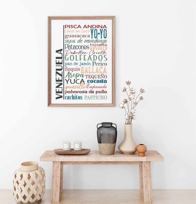 Venezuela Food Sign Printable Wall Art Traditional - Etsy