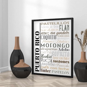 Puerto Rico Food Sign Printable Wall Art Traditional Puerto Rican ...