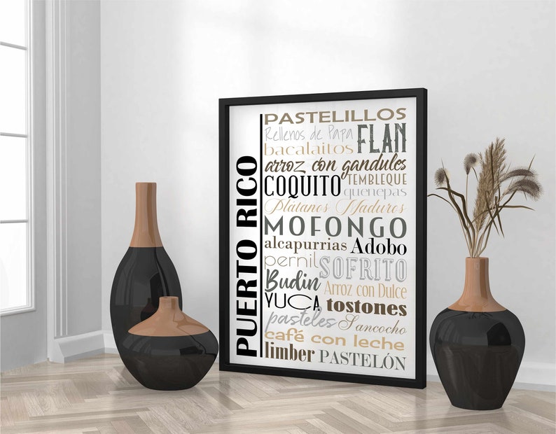 Puerto Rico Food Sign Printable Wall Art Traditional Puerto Rican ...